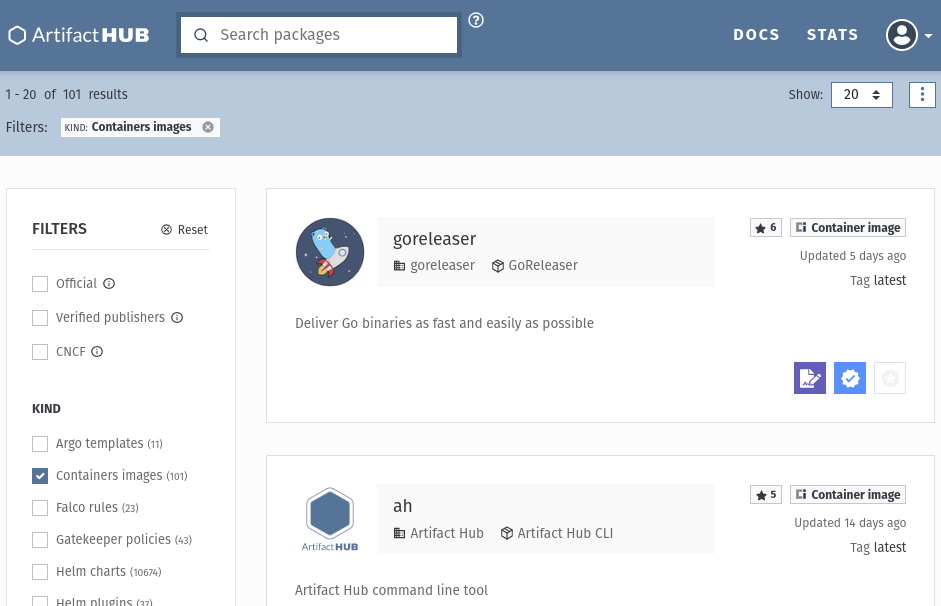 Container Image Search In Artifact Hub Code Engineered